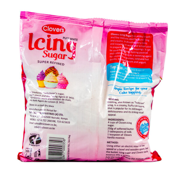 CLOVERS ICING SUGAR POLY, 500G – Triclover Industries