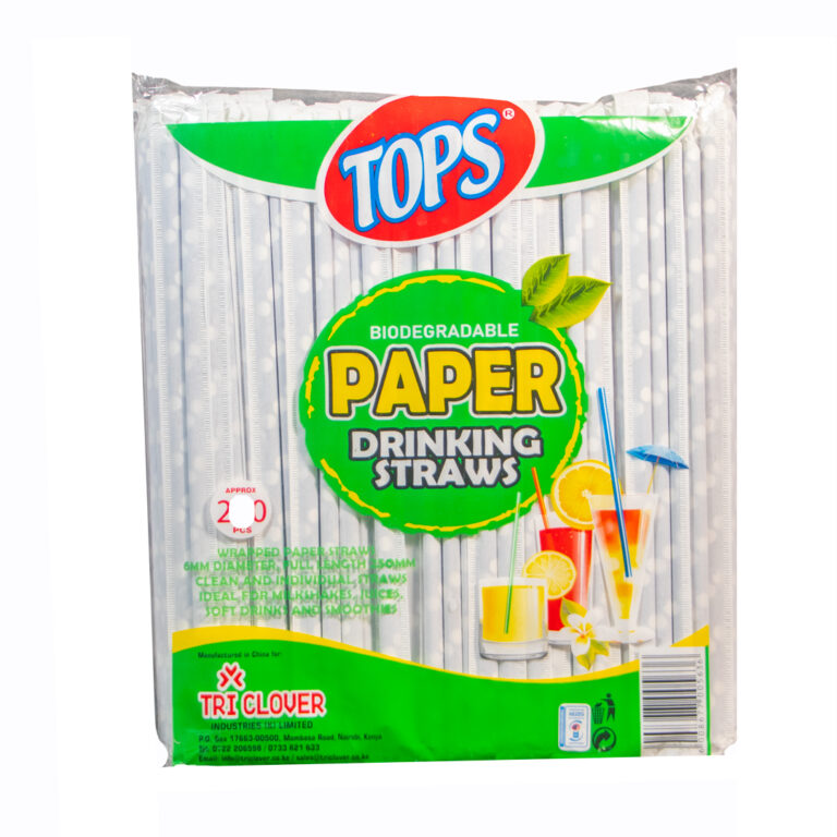 6 X 250 MM WRAPPED PAPER STRAWS, 24 PACKETS / CARTON – Triclover Industries